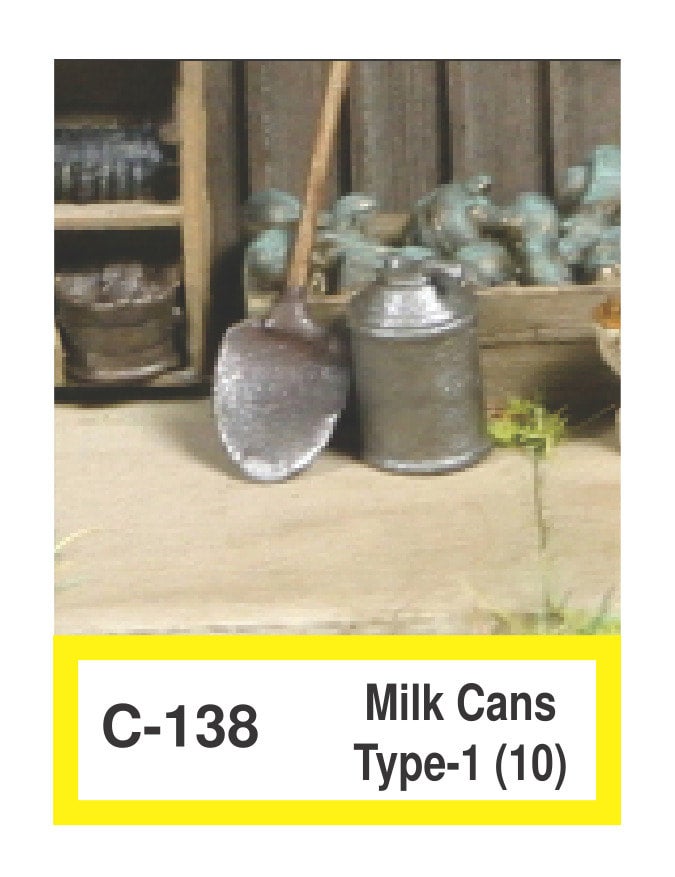 C-138 Milk Cans Type - 1 (10) | RailroadKits & Microlumina