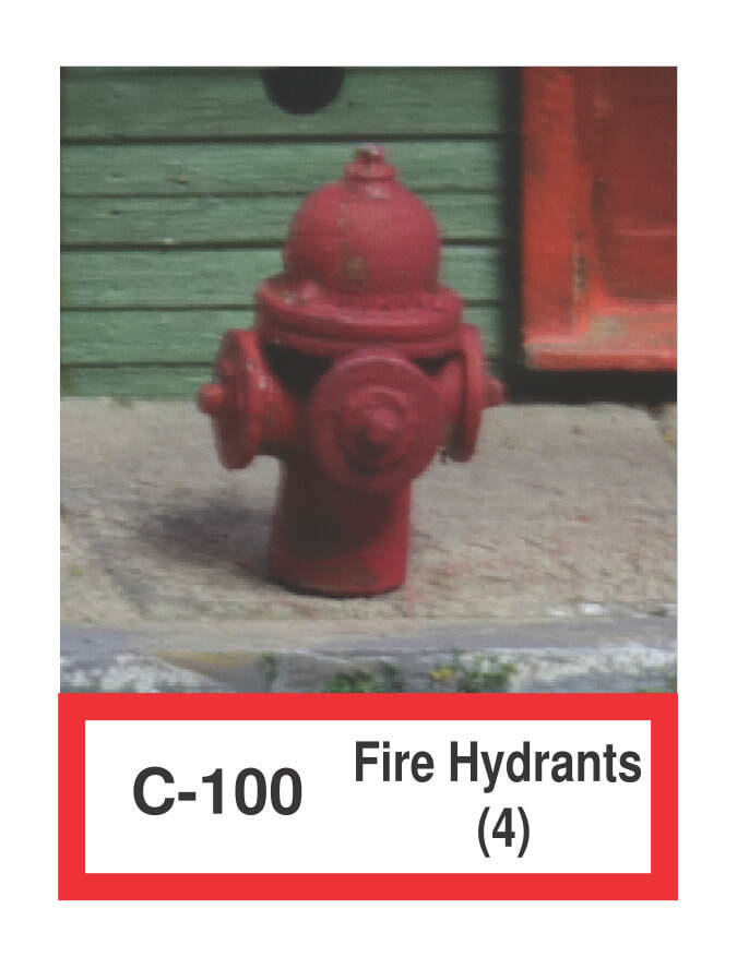 C-100 Fire Hydrants (4) | RailroadKits & Microlumina
