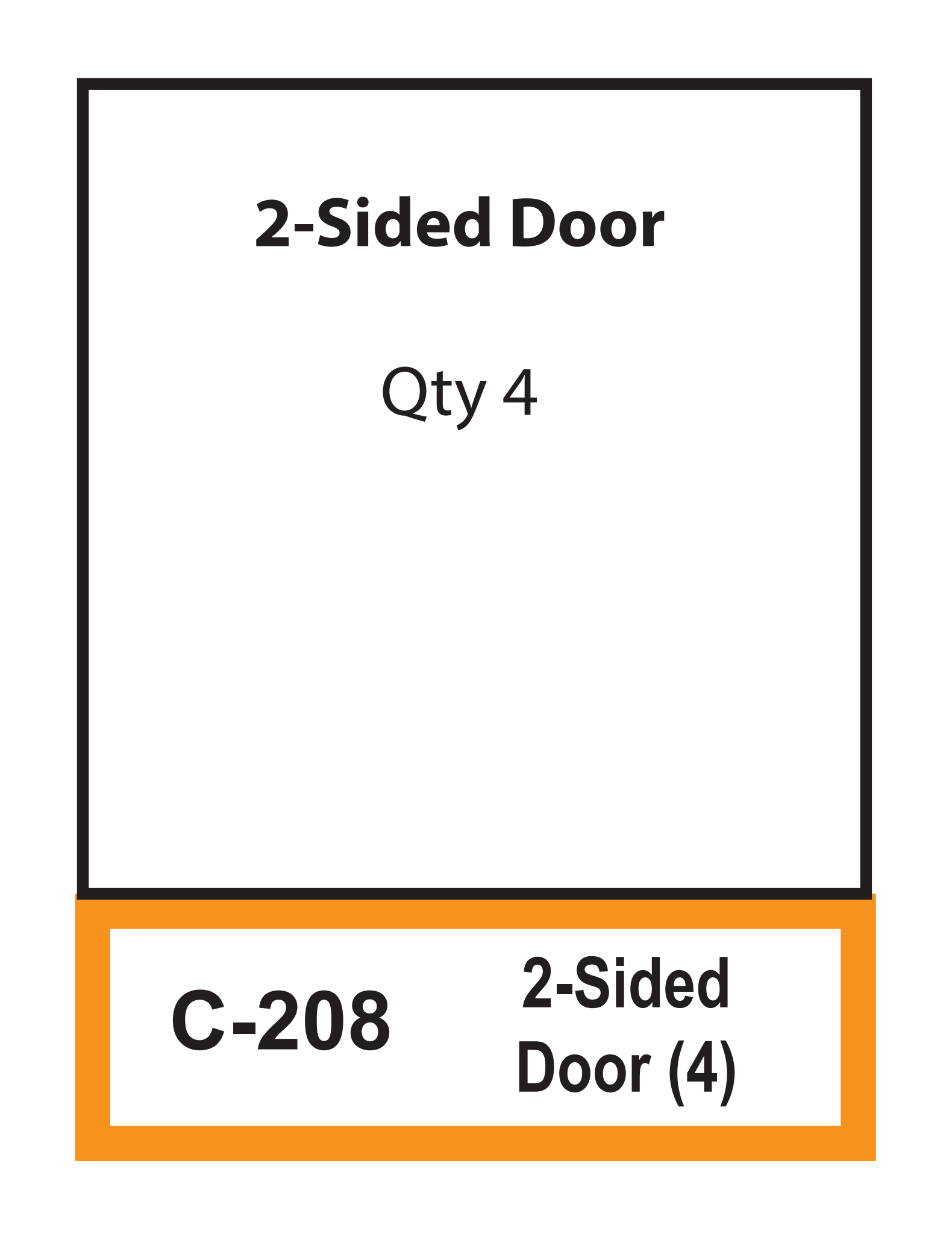 C-208 2-Sided Door (4) | RailroadKits & Microlumina